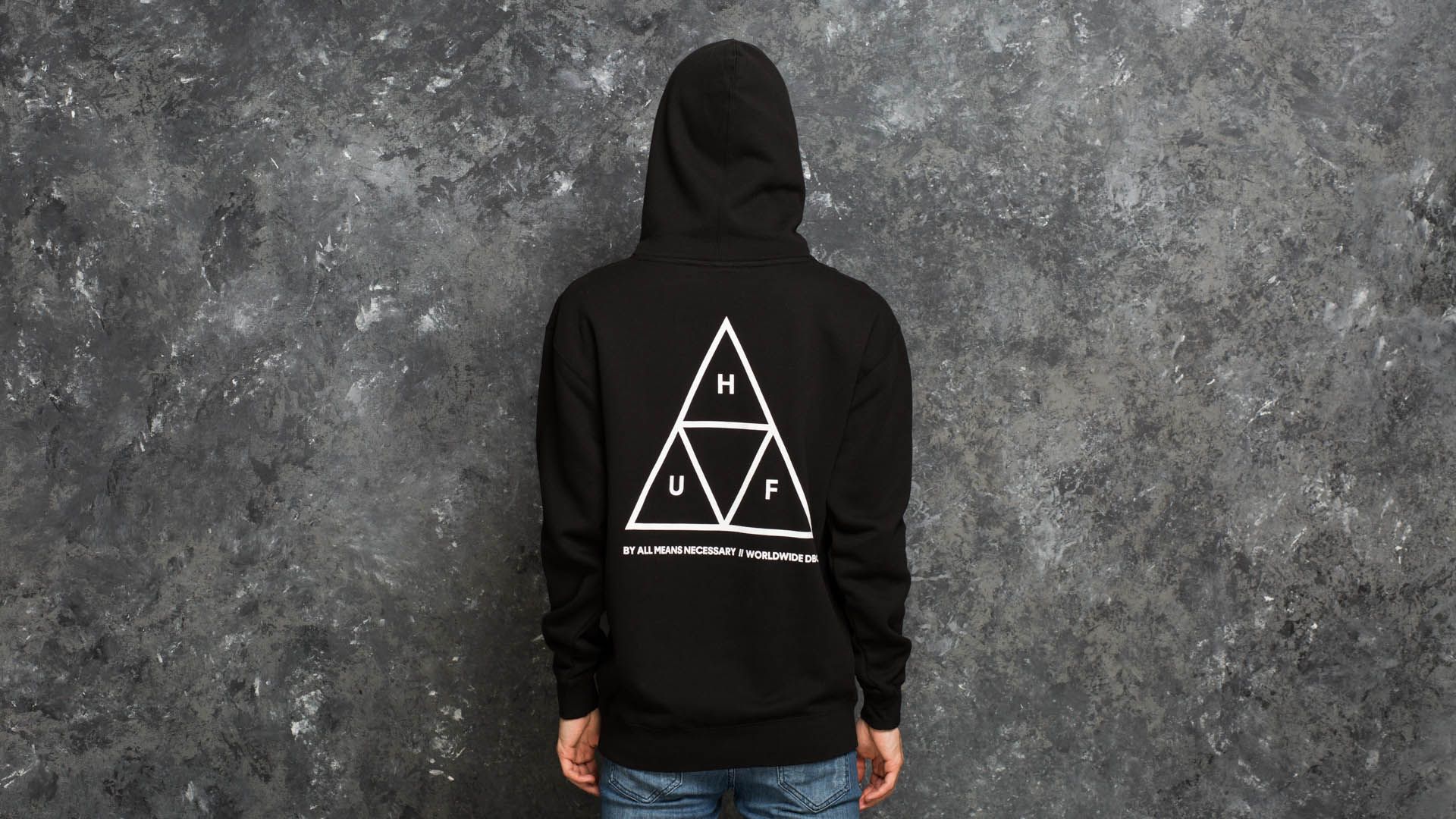 Hoodies and sweatshirts HUF Triple Triangle Fleece Sweatshirt Black ...