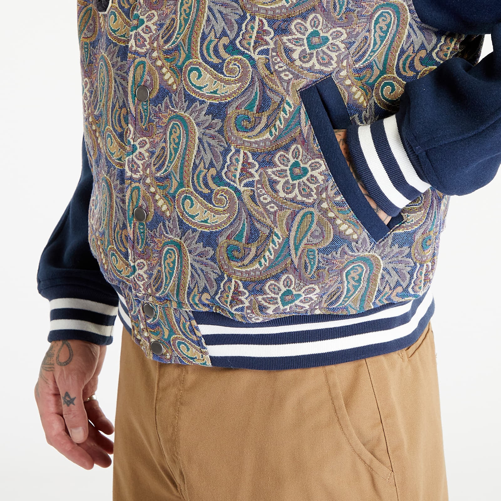 Bomber Jackets Vans Vault x Nigel Cabourn Letterman Jacket Navy | Footshop