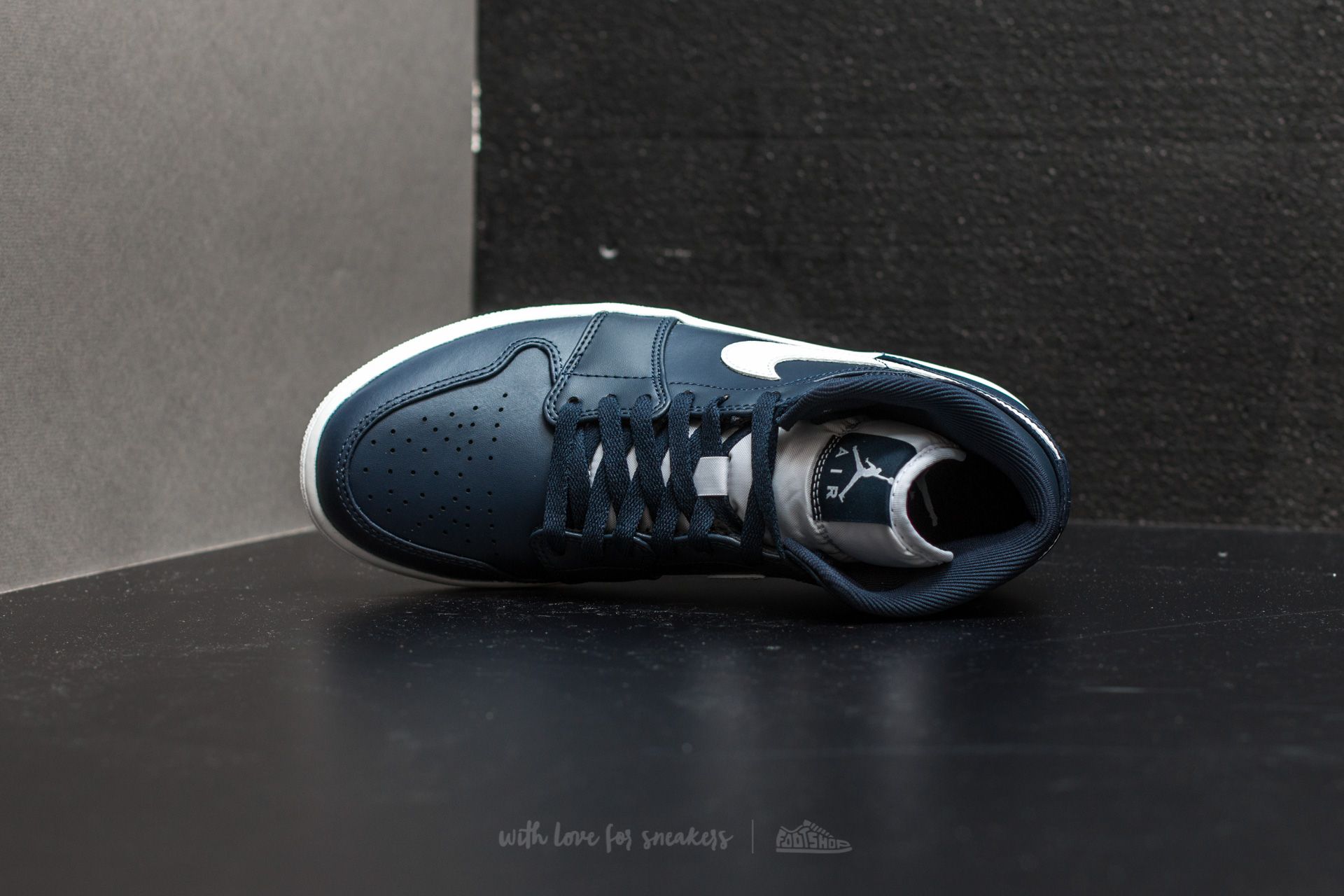Men's shoes Air Jordan 1 Mid Obsidian/ White-White | Footshop