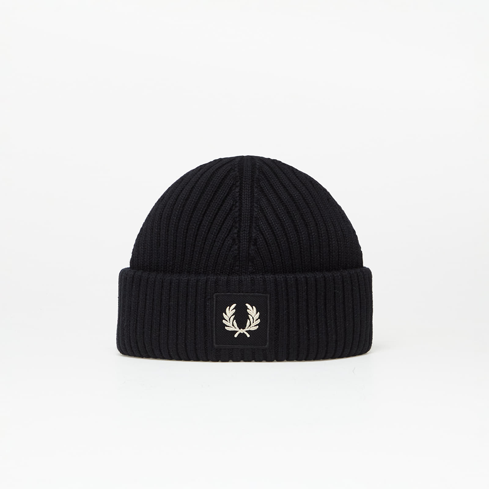 FRED PERRY Patch Brand Chunky Rib Beanie FRED PERRY Patch Brand Chunky Rib Beanie
