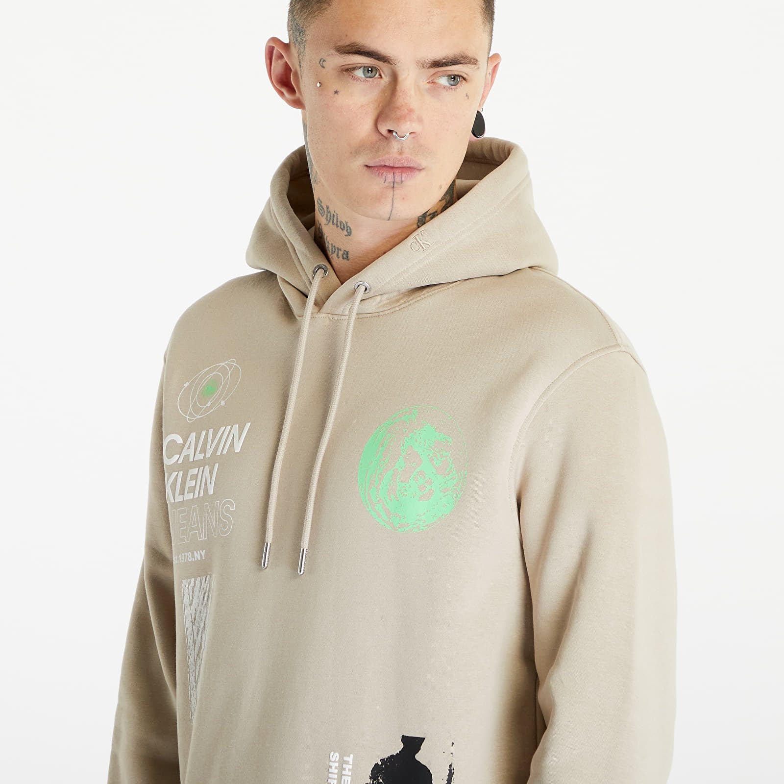 Bluzy Calvin Klein Jeans Future Fade Hoodie Plaza Taupe | Footshop