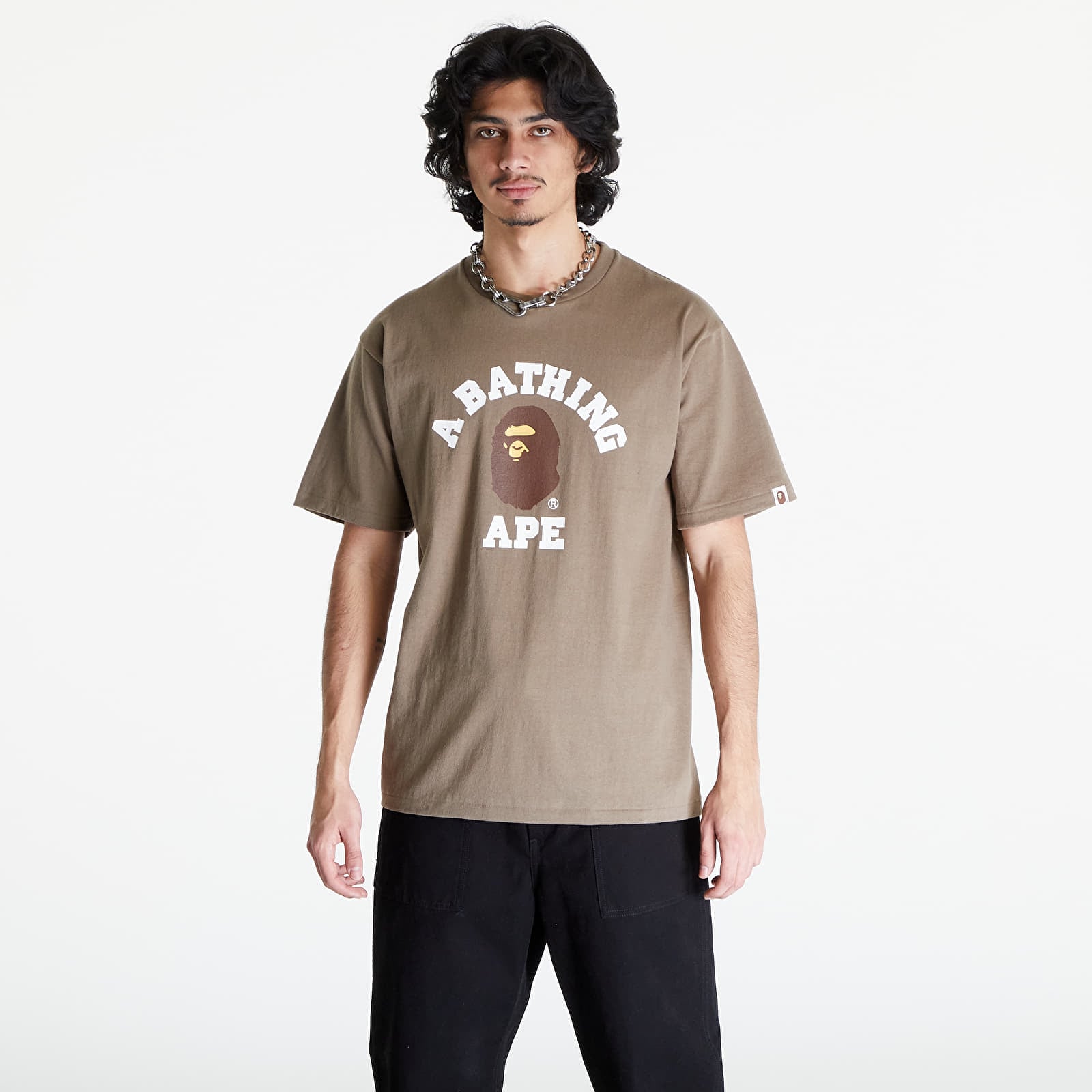 T-shirts A BATHING APE College Short Sleeve Tee Brown (001TEK301001M ...