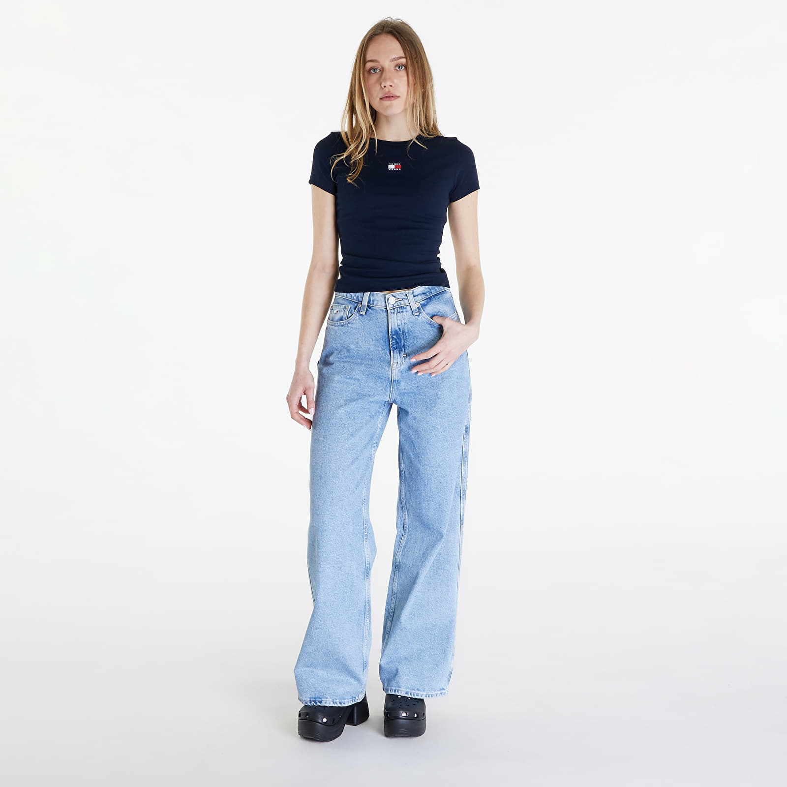 Džíny Tommy Jeans Claire High Wide Jeans Denim (DW0DW17585 1AB) | Footshop