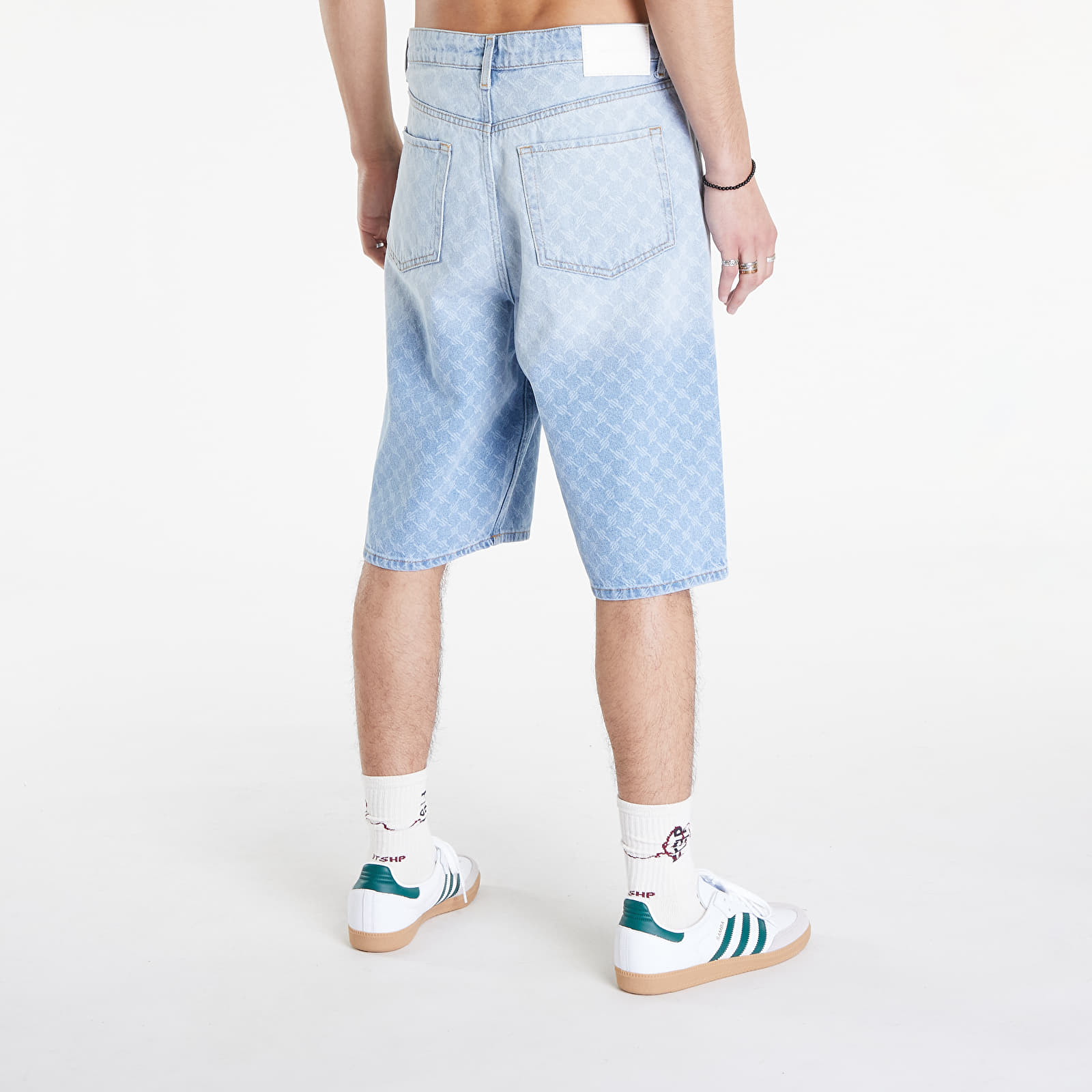 Shorts Daily Paper Zella Monogram Denim Shorts Mid Blue | Footshop