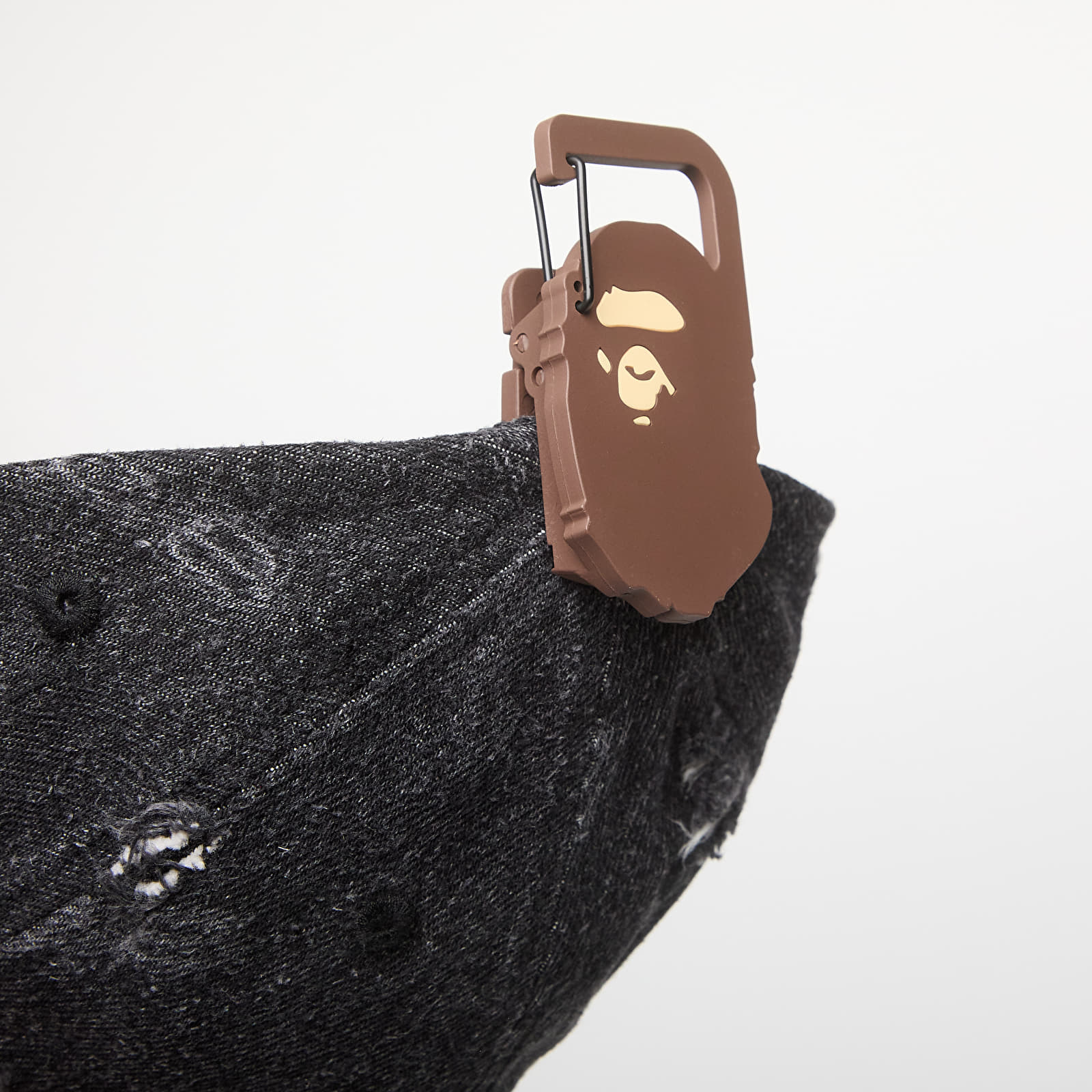 A BATHING APE Denim Distressed Logo Cap Black | Footshop