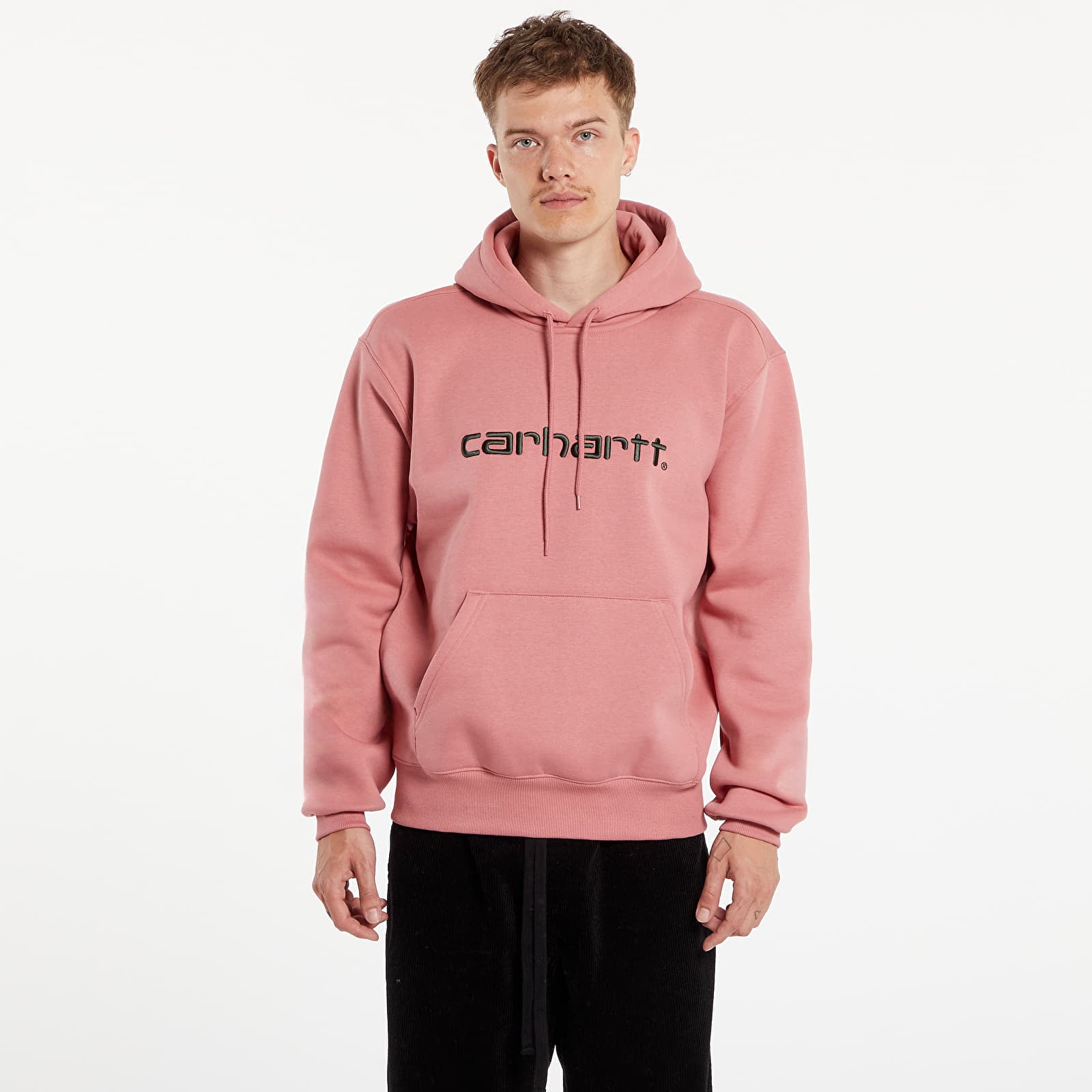 Hanorace Carhartt WIP Hooded Sweat UNISEX Dusty Rose/ Sycamore Tree ...