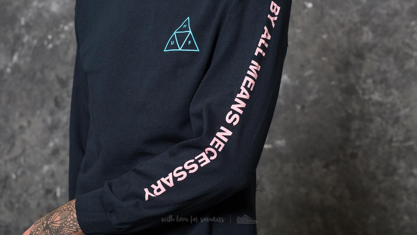 T-shirts HUF Multi Triple Triangle Longsleeve Tee Navy (TS00170 navy ...