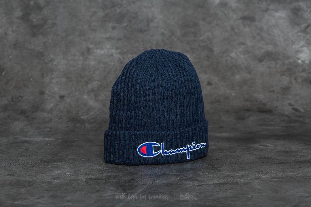 Hats Champion Logo Beanie Cap Navy | Footshop