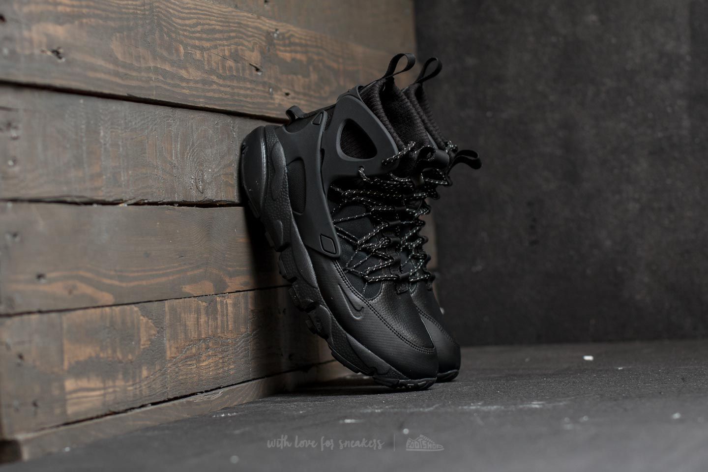 Women's shoes Nike W Air Footscape Mid Black/ Black-Summit White ...