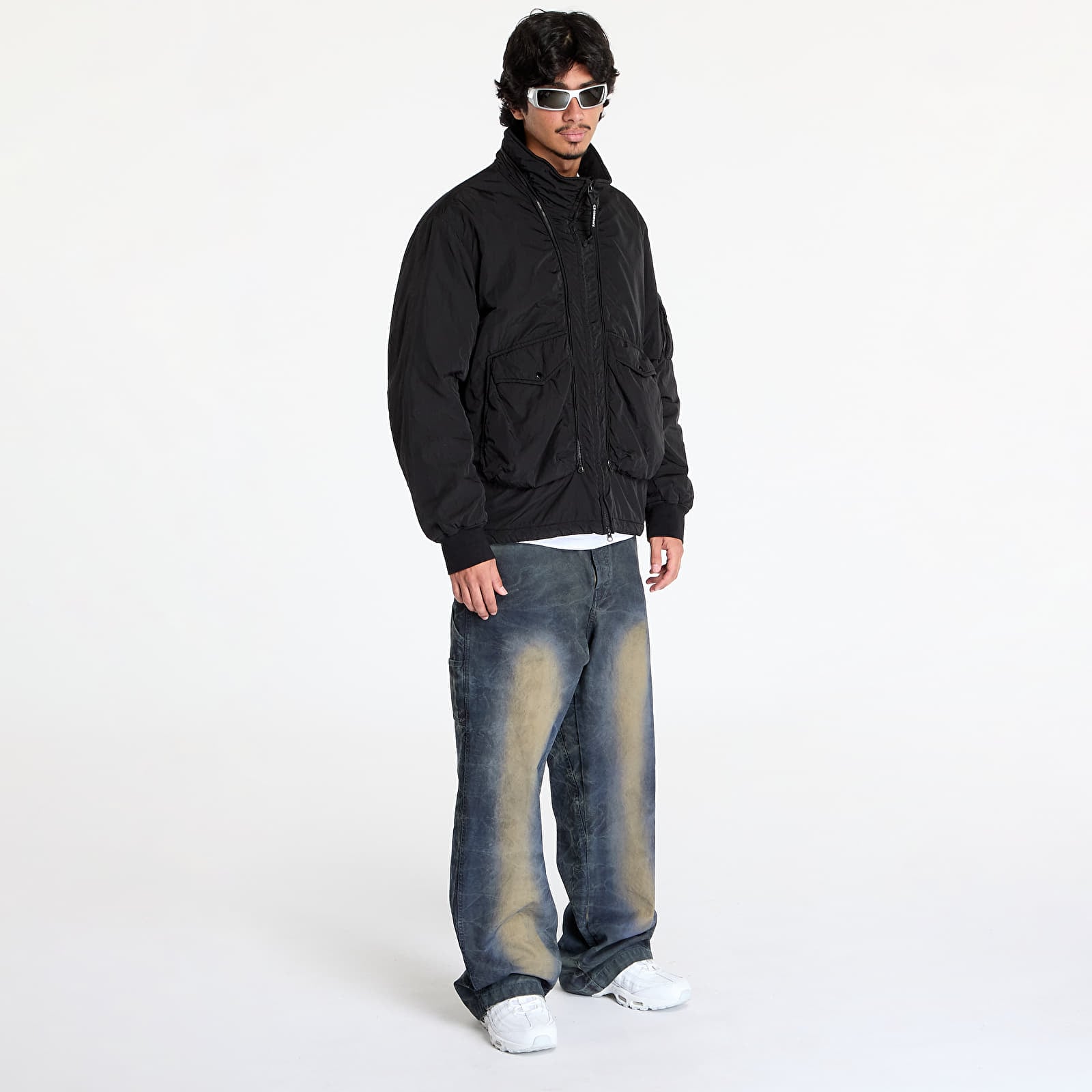 Men's jackets C.P. Company Chrome-R Body Zippers Padded Jacket Black | Footshop