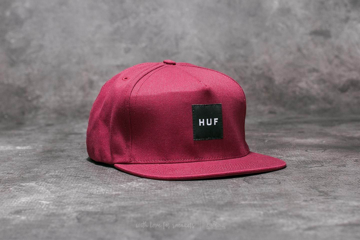 Caps HUF Apparel Cap Box Logo Snapback Wine (HTBSC0085 wine) | Footshop