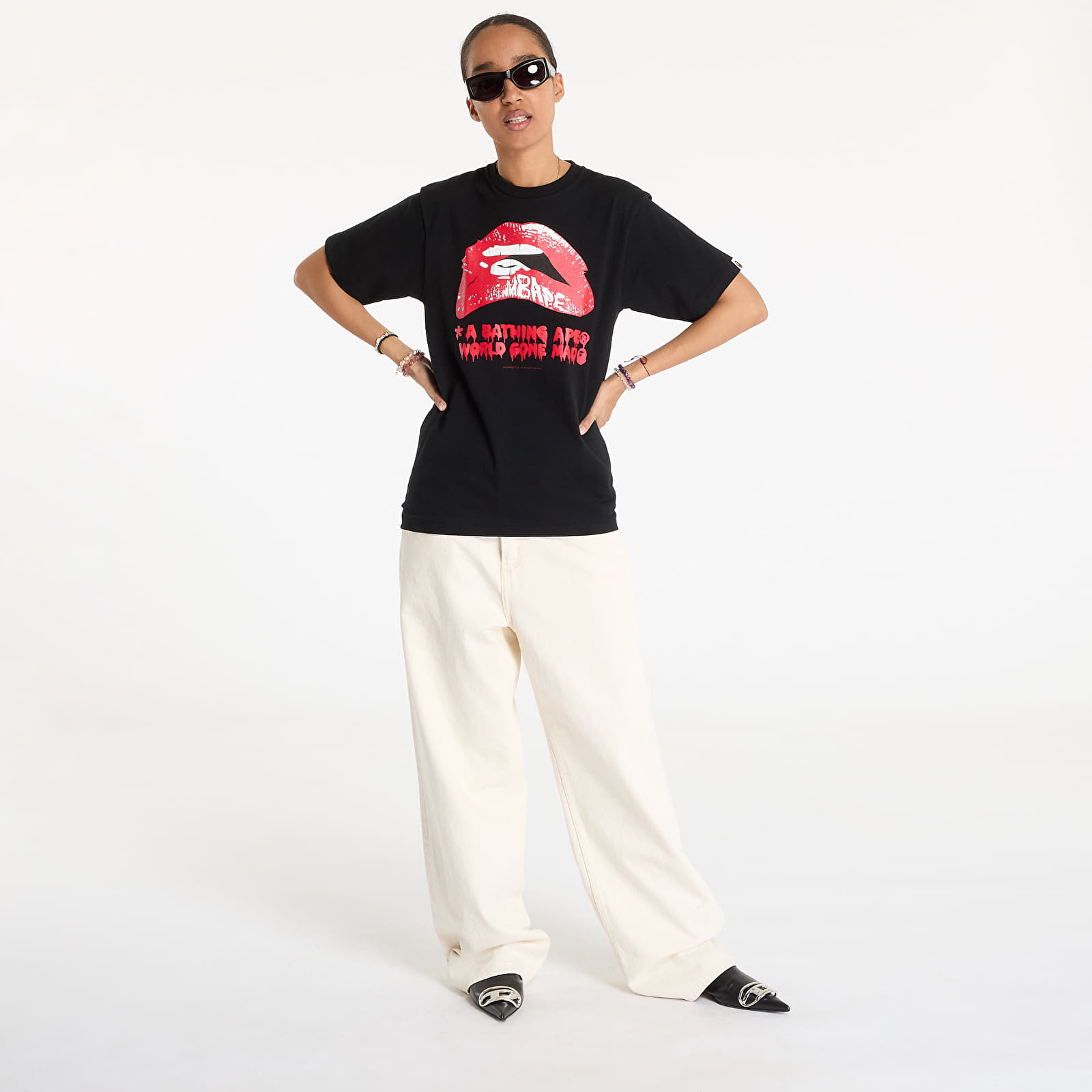 T-shirts A BATHING APE Bape Horror UNISEX Tee 2 Black (001TEK701019F BLK) | Footshop