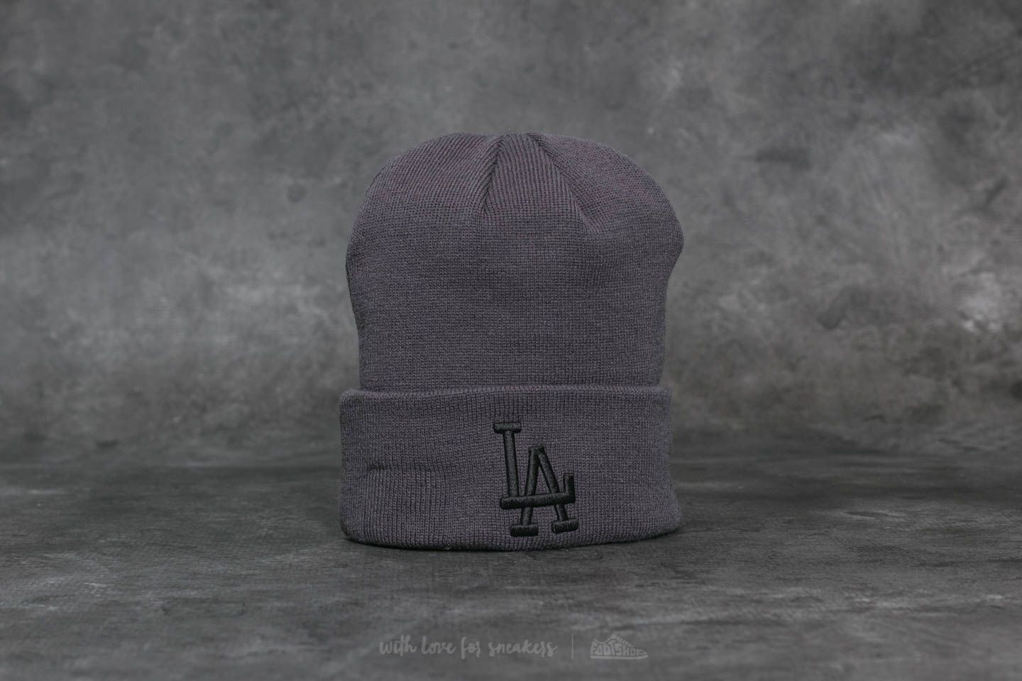 Hats New Era MLB League Essential Cuff Los Angeles Dodgers Beanie Grey ...