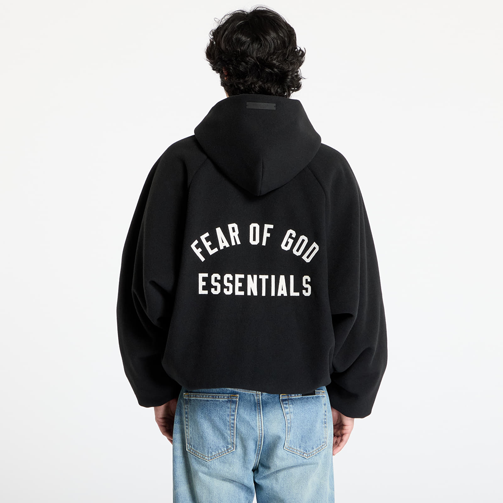 Jassen Fear Of God ESSENTIALS Brushed Hooded Bomber Black (202HO246250F ...