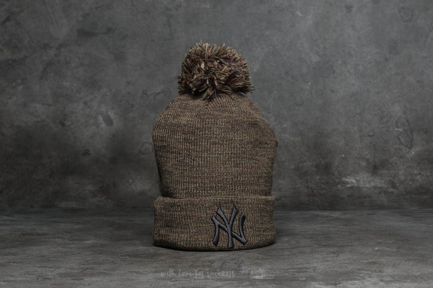 Hats New Era MBL Marl Bobble Knit New York Yankees Beanie Green | Footshop