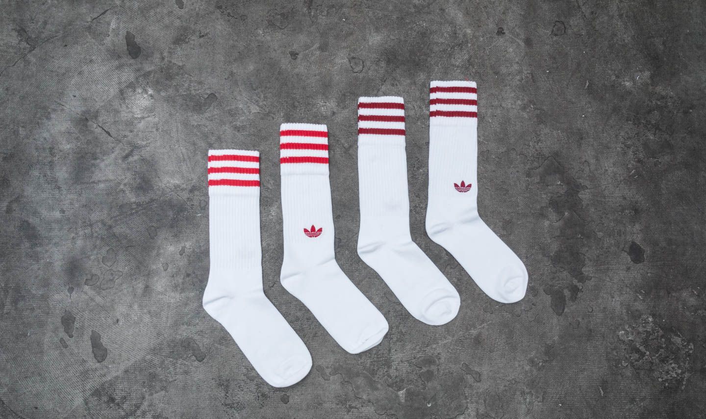 Ponožky adidas Solid 2 Pack Crew Socks White/ Scarlet/ Rust Red (CE5712 ...