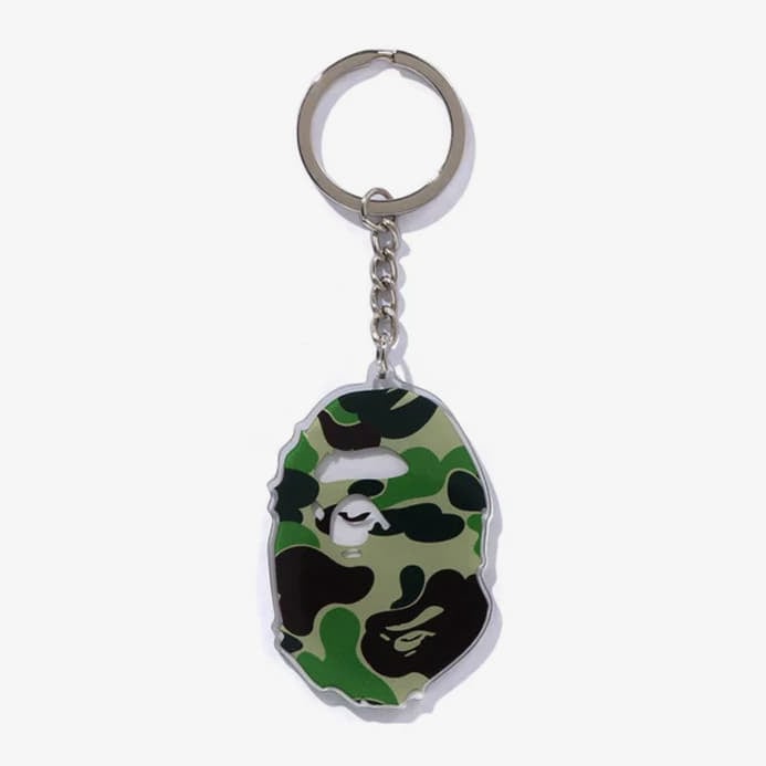 Keychains A BATHING APE Abc Camo Ape Head Acrylic Keychain Green | Footshop