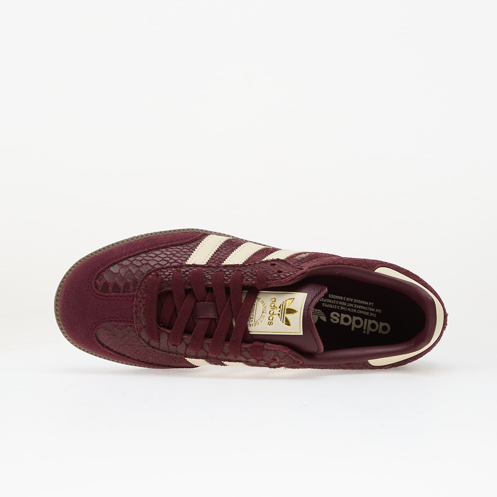 Sapatos de mulher adidas Samba Og W Maroon/ Crew White/ Gold Metallic ...