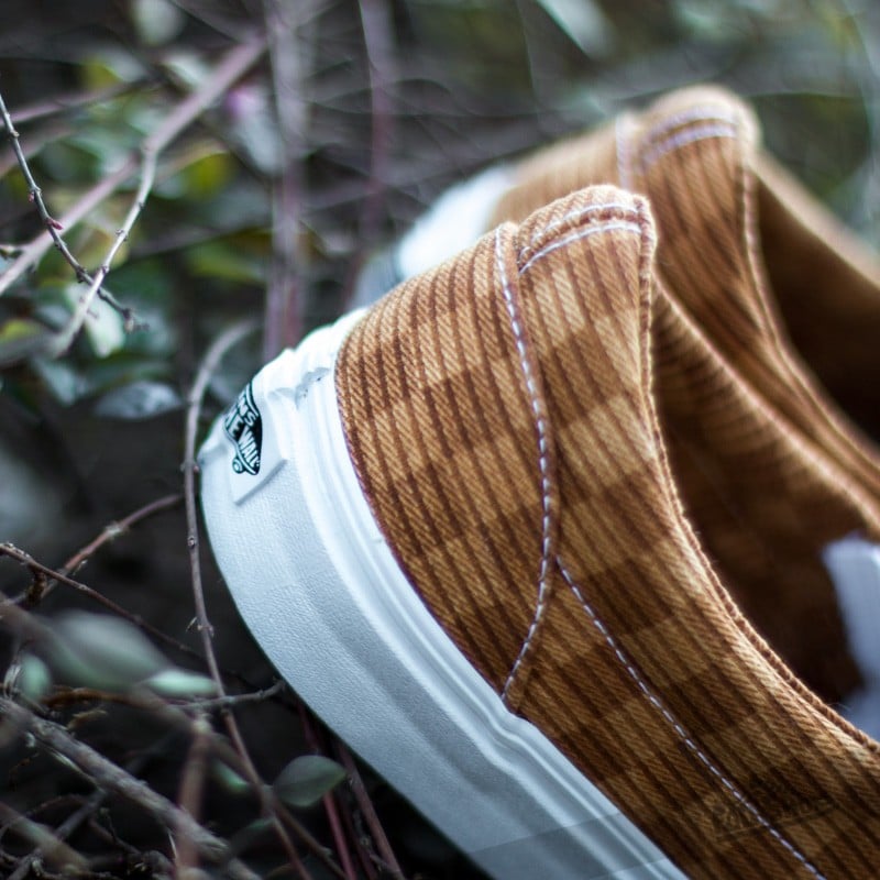 Men's shoes Vans Classic Slip-On California Washed Herringbone Inca ...