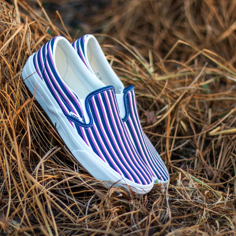 Vans Classic Slip-On Multi Strip Blue/Radiant Orchid