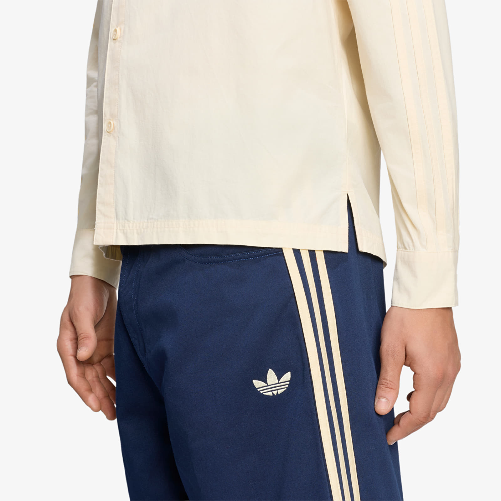 adidas 3 Stripes Button Up Shirt Warm Vanilla | Footshop