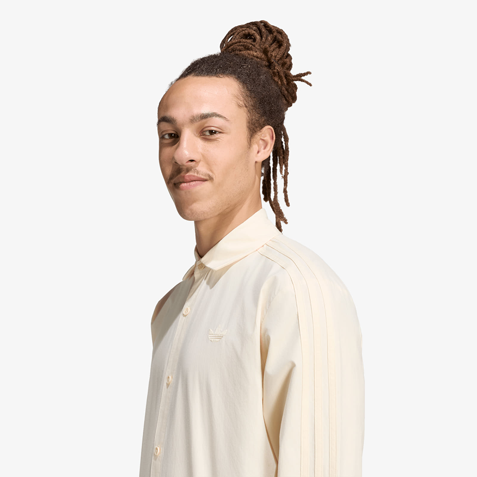 adidas 3 Stripes Button Up Shirt Warm Vanilla | Footshop