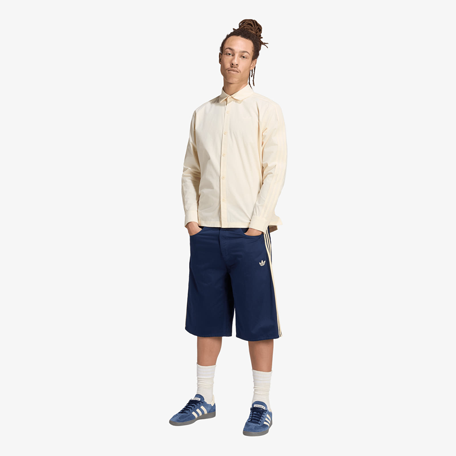 adidas 3 Stripes Button Up Shirt Warm Vanilla | Footshop