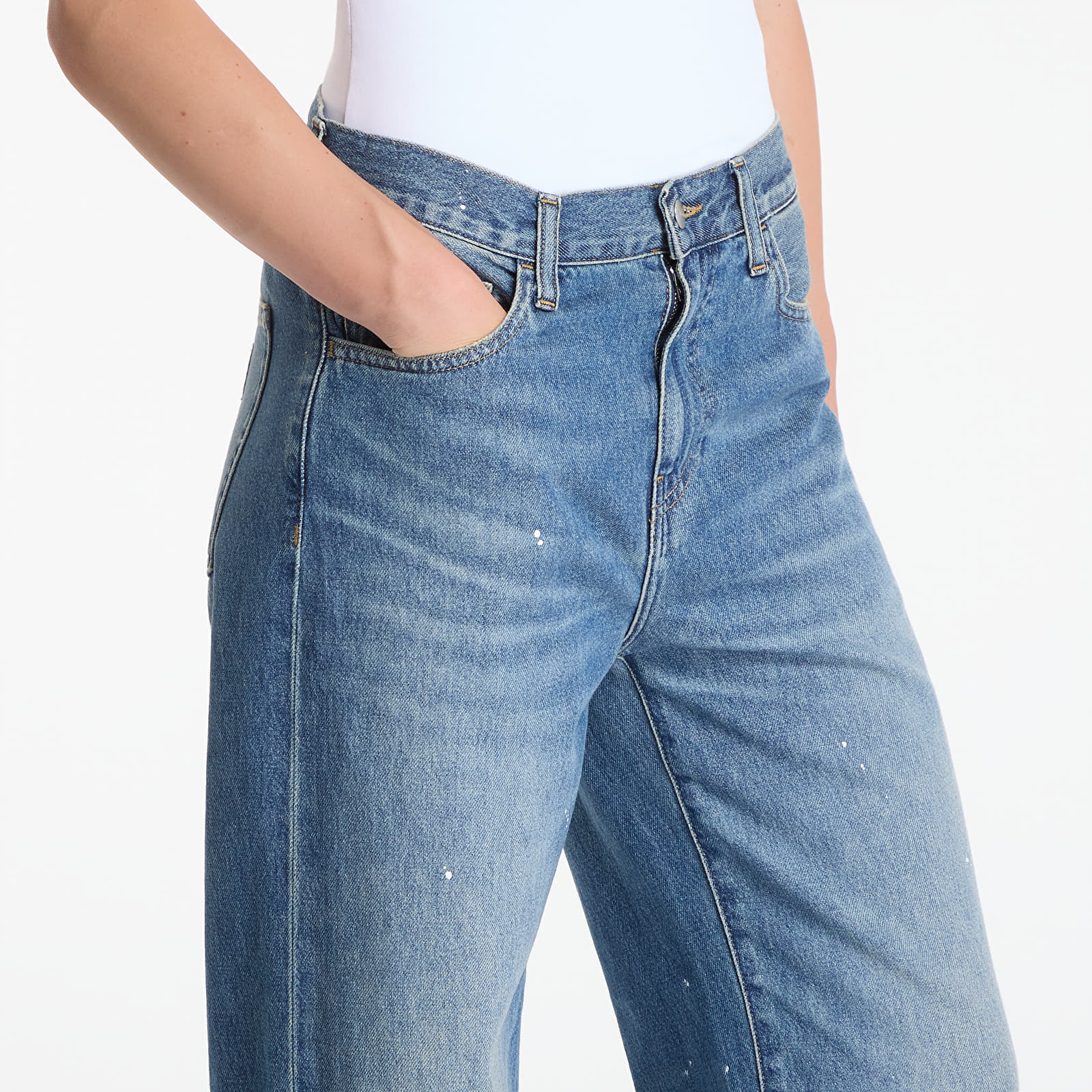 Carhartt WIP W' Arin Pant Blue Destroy Wash, Splatter | Footshop
