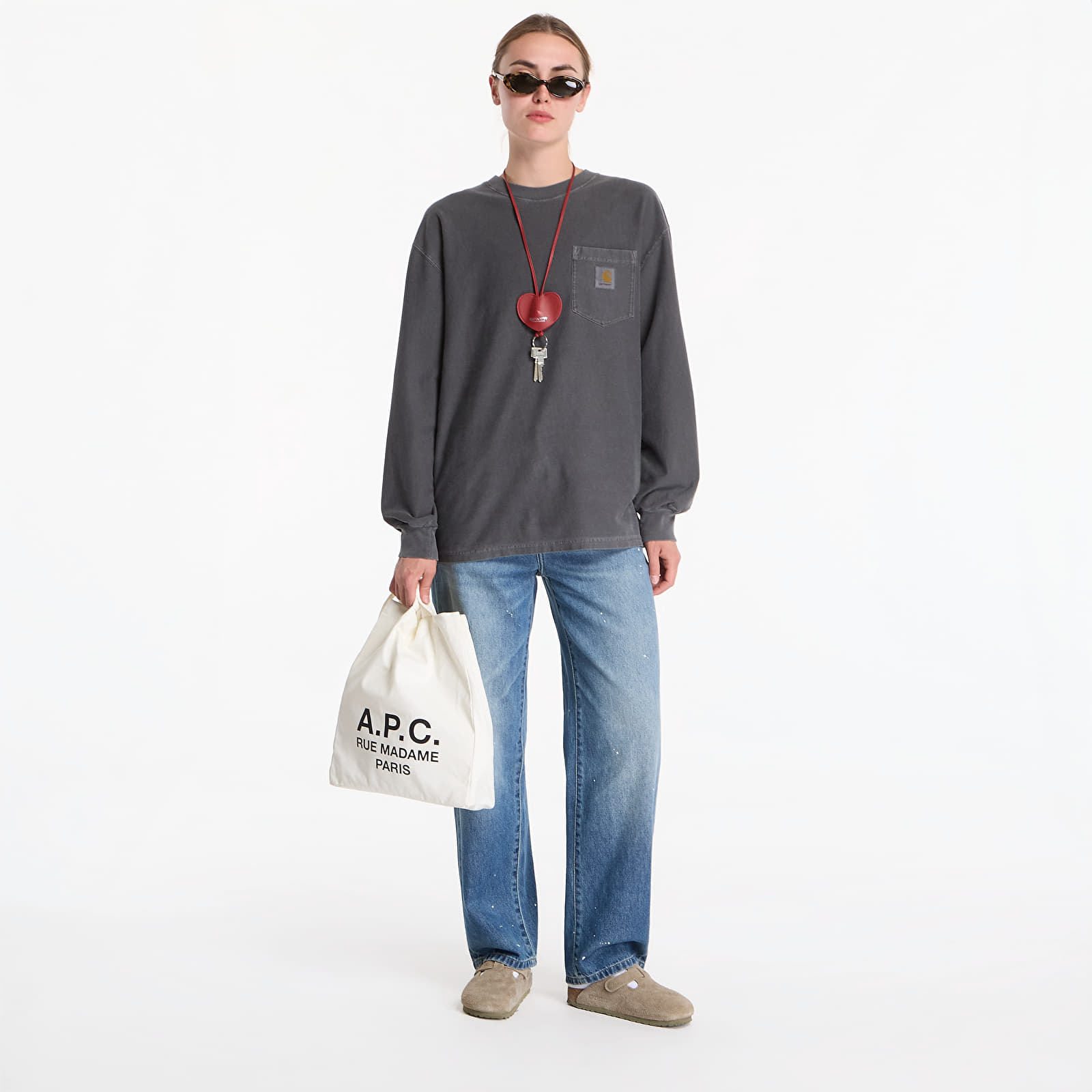 Carhartt WIP W' Arin Pant Blue Destroy Wash, Splatter | Footshop