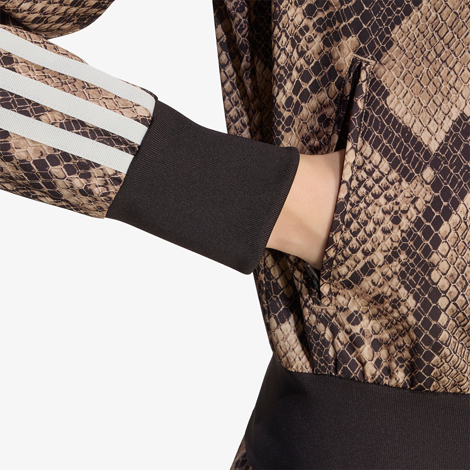 adidas Satin Snake Print Firebird Track Jacket Linen/ Magic Beige ...