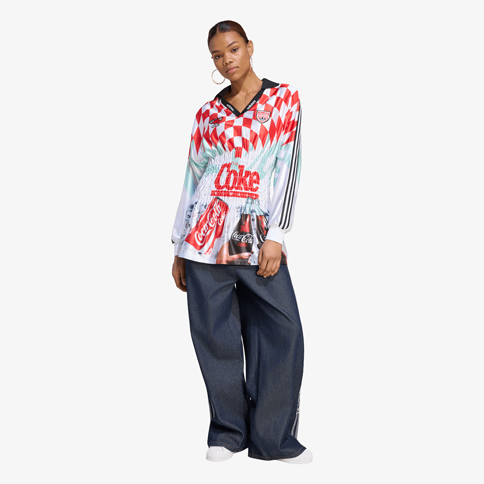 adidas x Coca Cola Mash Up Smocked Jersey White/ Multicolor | Footshop
