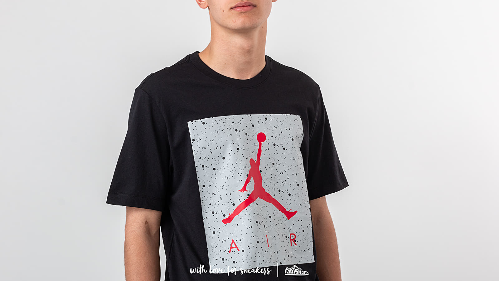 T-shirts Jordan Poolside Shortsleeve Crew Black/ Light Smoke Grey/ Gym ...