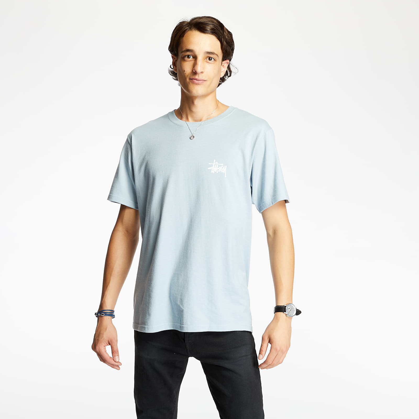 Trička Stüssy Basic Tee Slate | Footshop