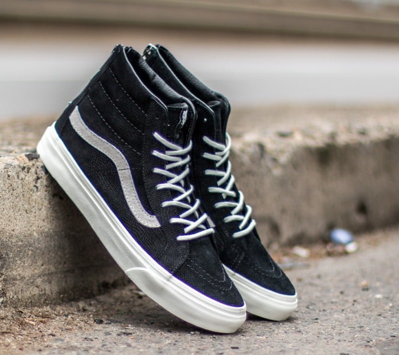Vans Sk8-Hi Slim Zip Lizard Emboss Black/ Blanc De Blanc