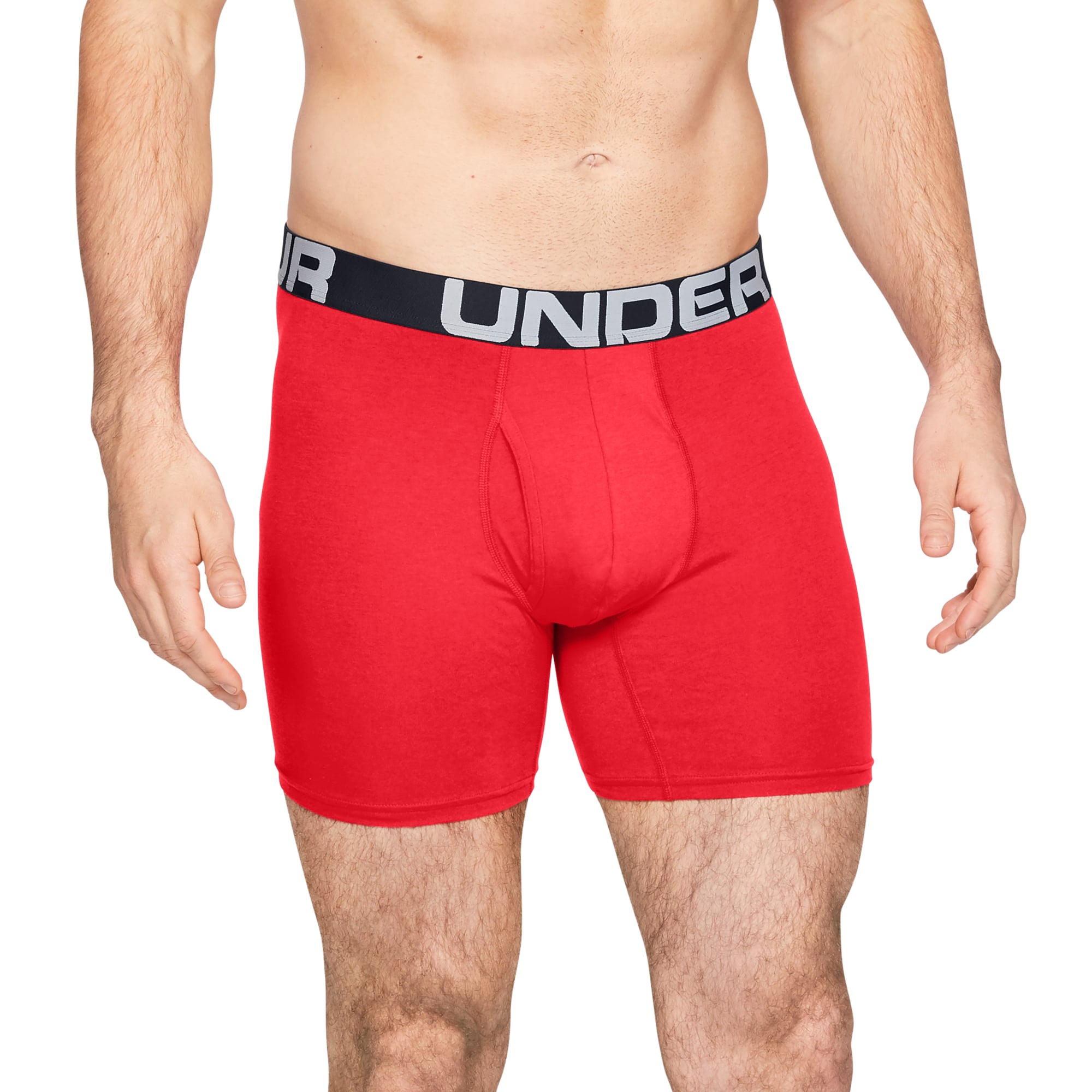Men's underwear Under Armour Charged Cotton 6In 3 Pack Red | Footshop