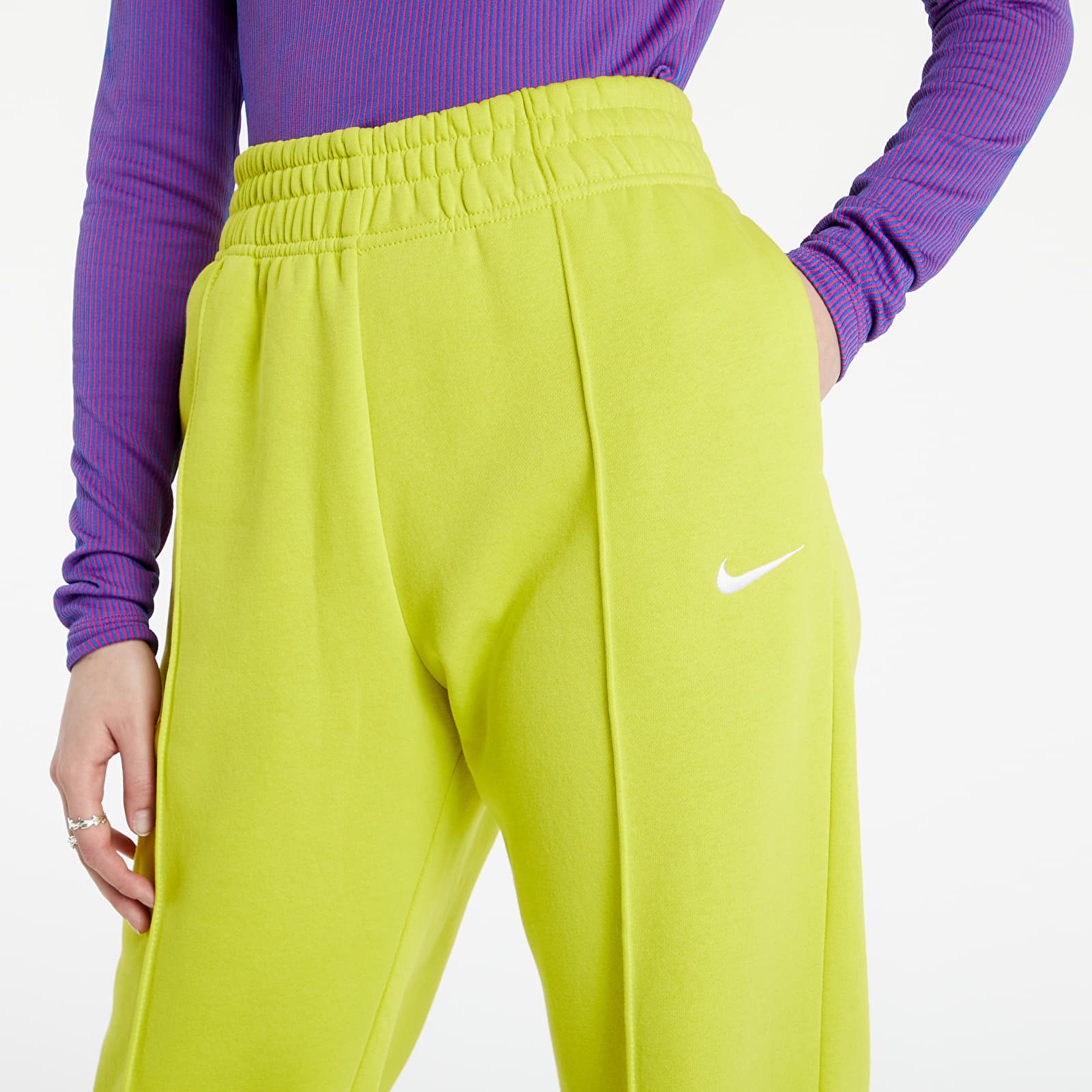 Pants Nike Sportswear W Essential Fleece Pants High Voltage/ White ...