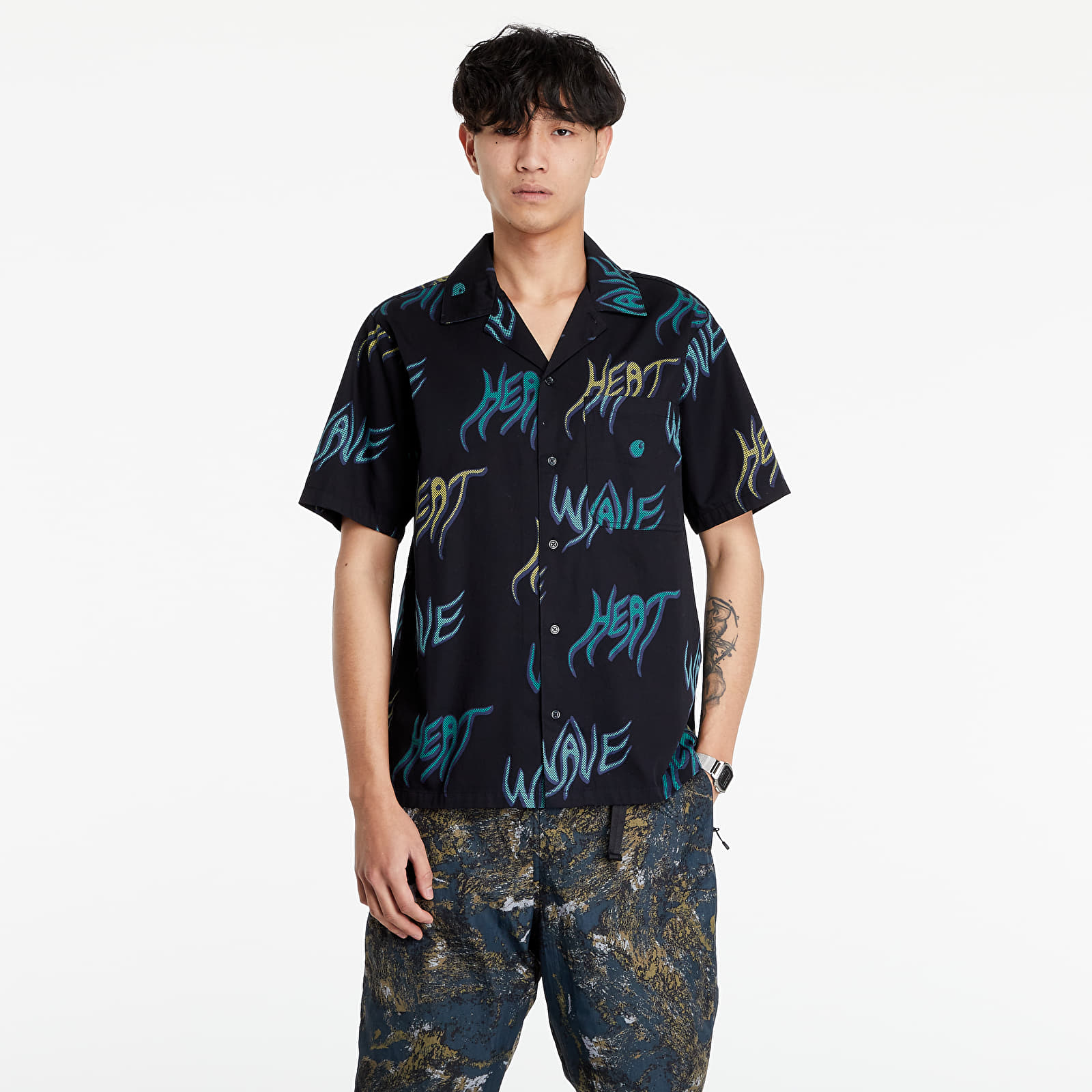 Shirts Carhartt WIP Short Sleeve Heat Wave Shirt Heat Wave Print/ Black ...