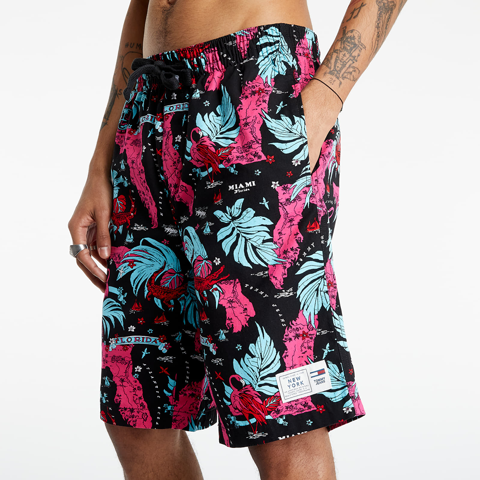 Shorts Tommy Jeans Miami Print Basketball Short Black Miami Aop ...
