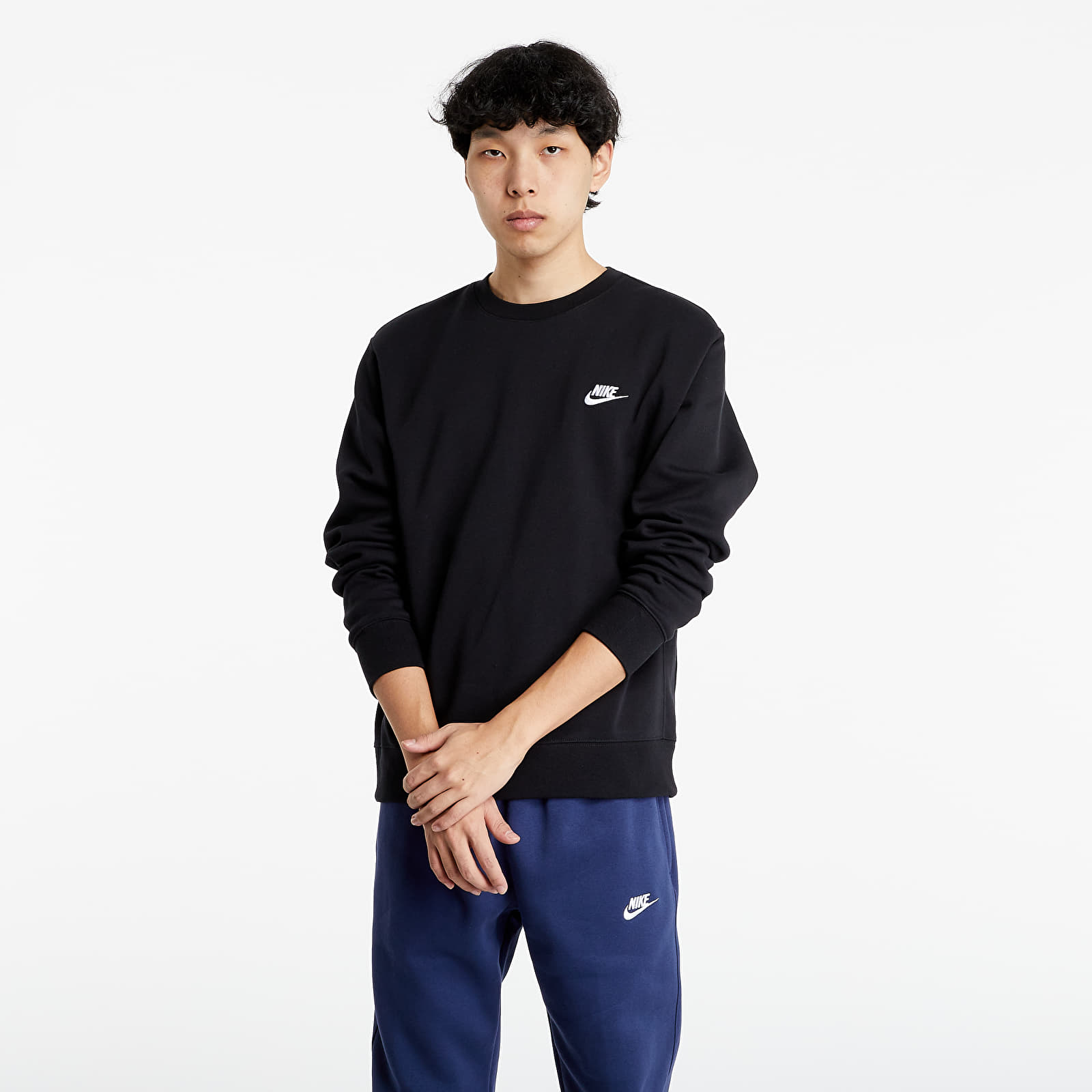 Felpe Nike Sportswear Club Fleece Crew Black/ White (BV2662-010) | Footshop