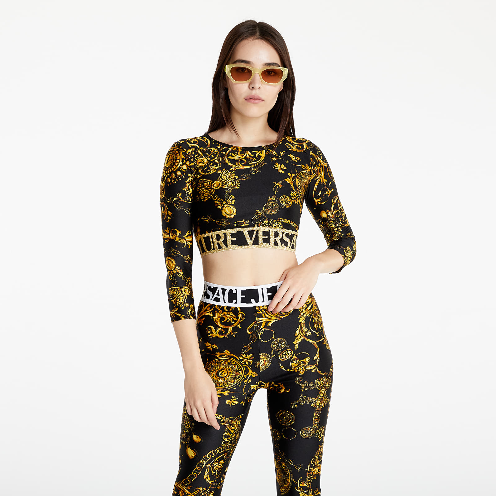 Tricouri Versace Jeans Couture Maglietta T-Shirt Black/ Gold ...