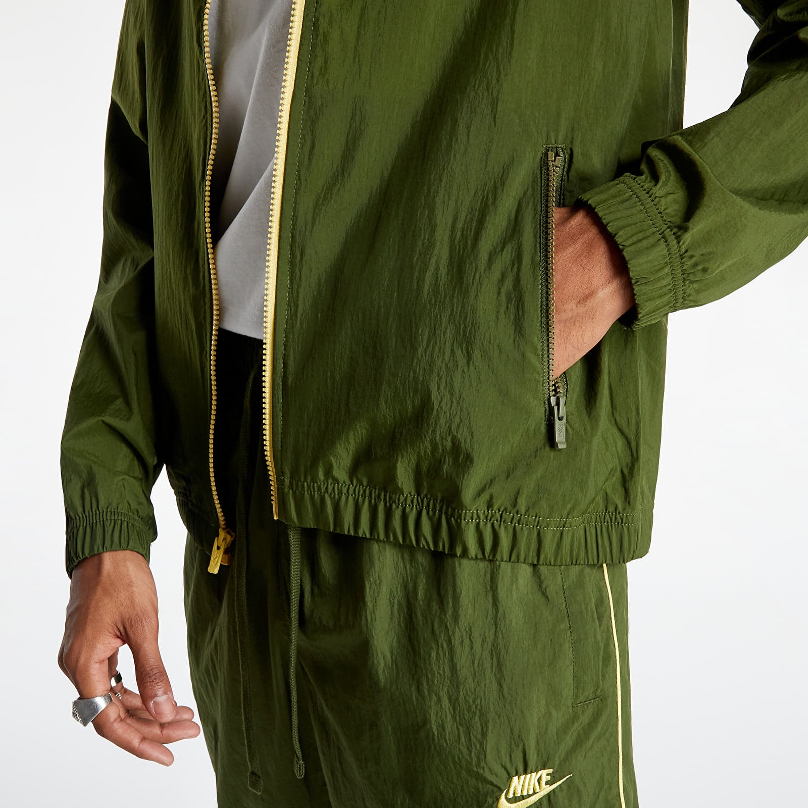 Jackets Nike Sportswear Men's Unlined Core Track Jacket Rough Green ...