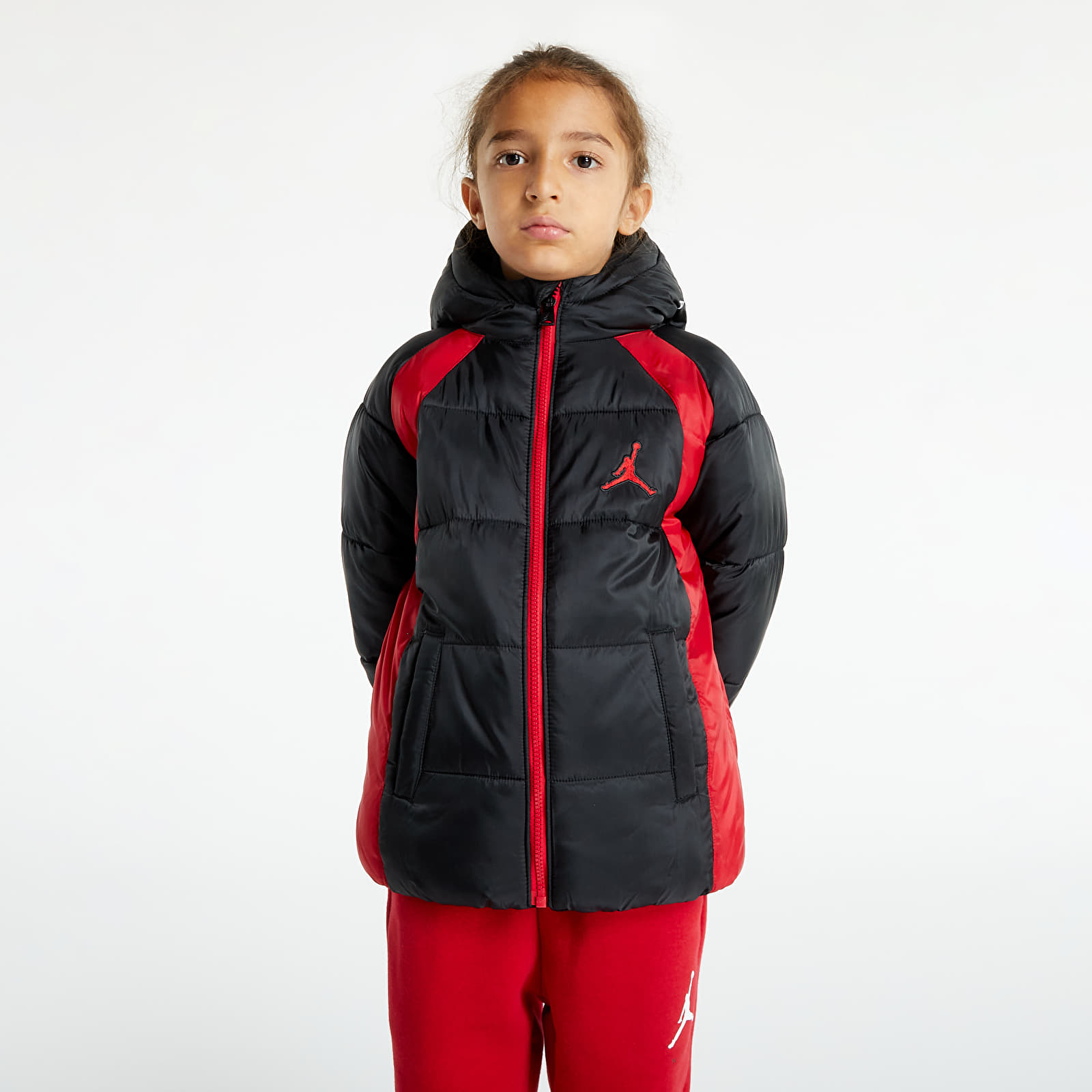 Jackets Jordan Puffer Jacket (8-15Y) Black/ Red (95A636-023) | Footshop