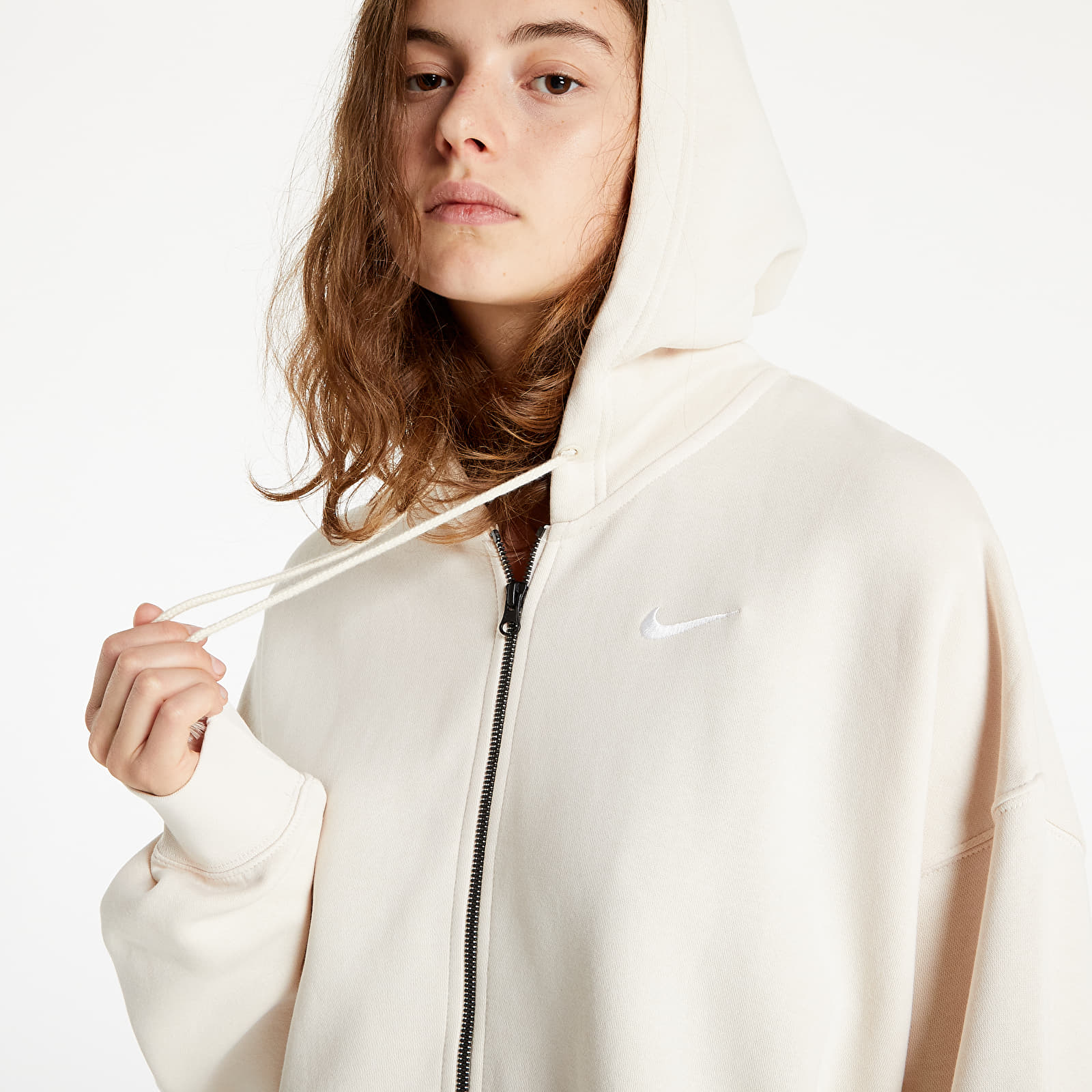 Bluzy Nike Sportswear W NSW Essential Clctn Fleece Oos Fz Light Beige ...