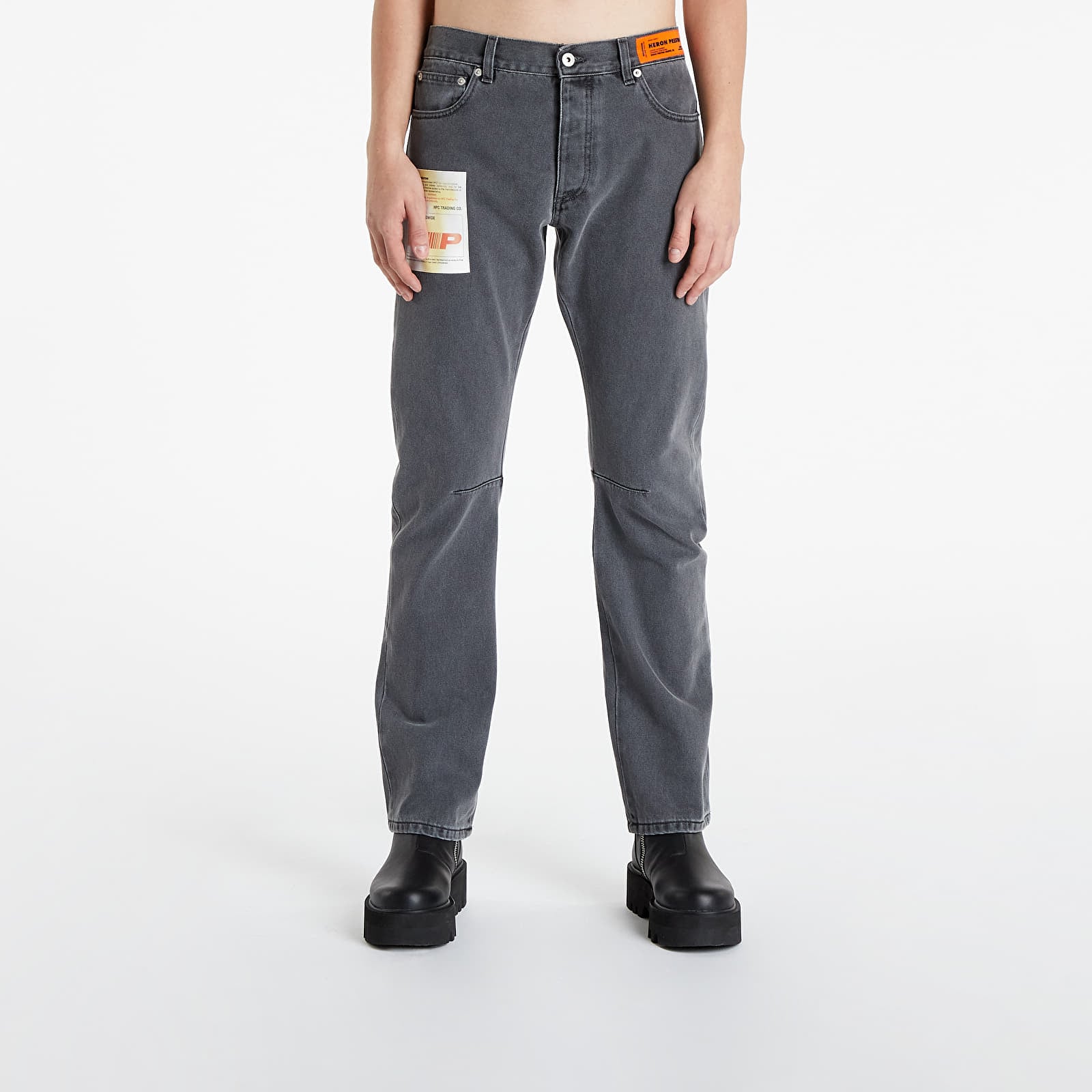 Pants HERON PRESTON Label Acidwash Slim 5 Pockets Black | Footshop
