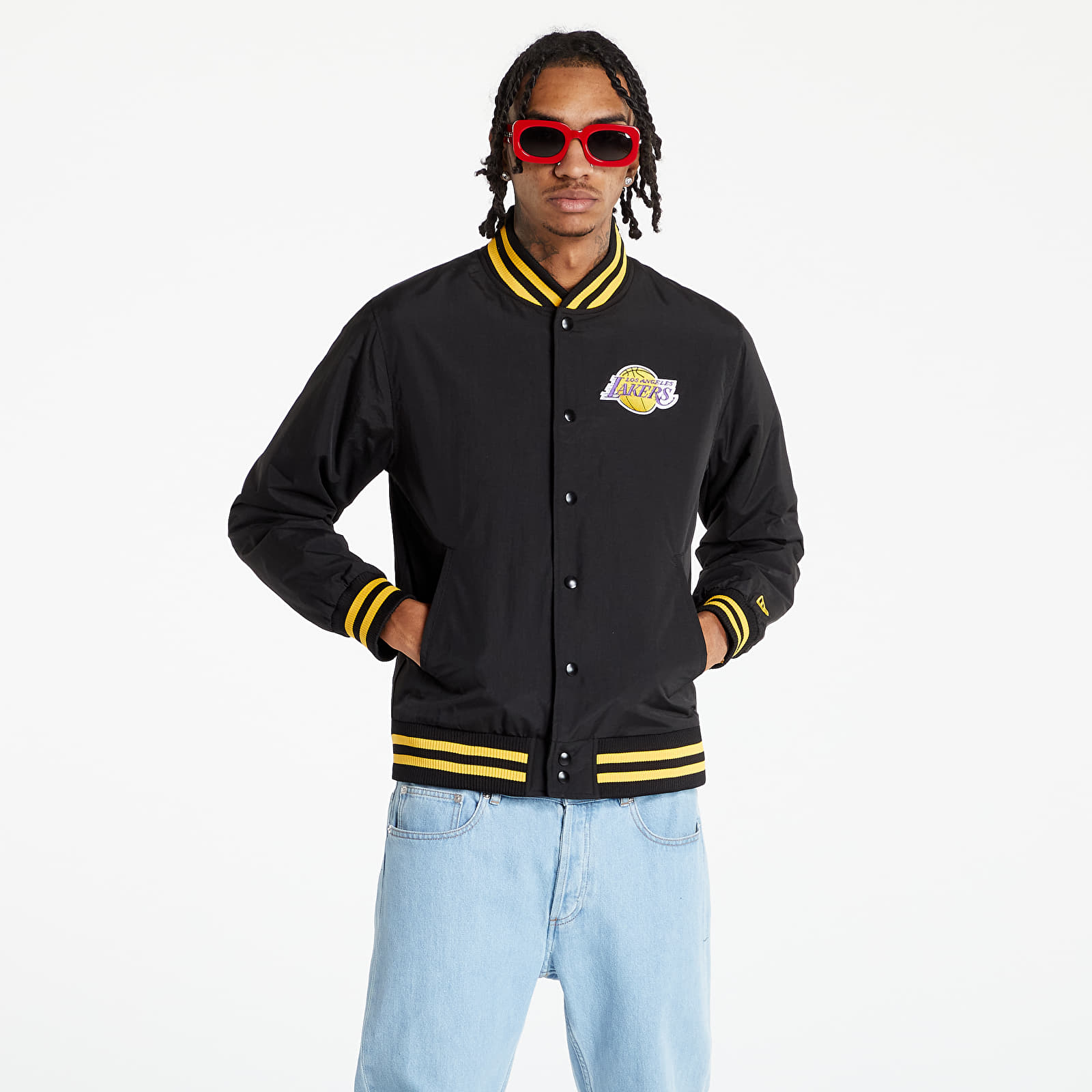 Bombers New Era NBA Team Wordmark Bomber Los Angeles Lakers Black ...