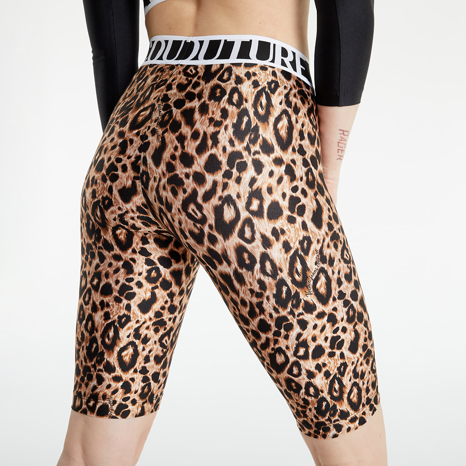 Leggings Versace Jeans Couture Logo-Waistband Shorts Leopard Print ...