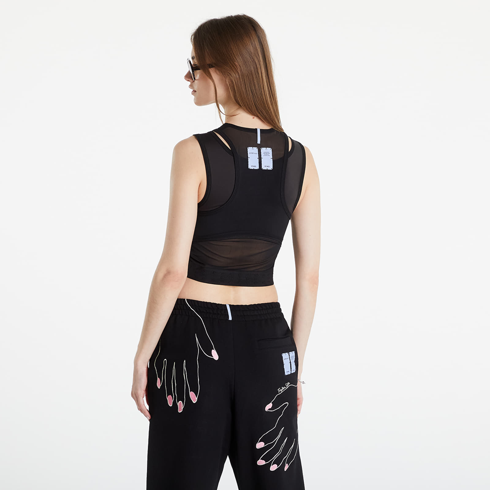 Tank Tops McQ S10 Anatomic Crop Obsidian (677351 RSJ65 1003) | Footshop