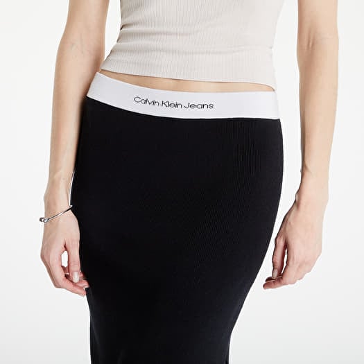 Skirts Calvin Klein Jeans Contrast Waistband Knitted Skirt Ck Black Footshop