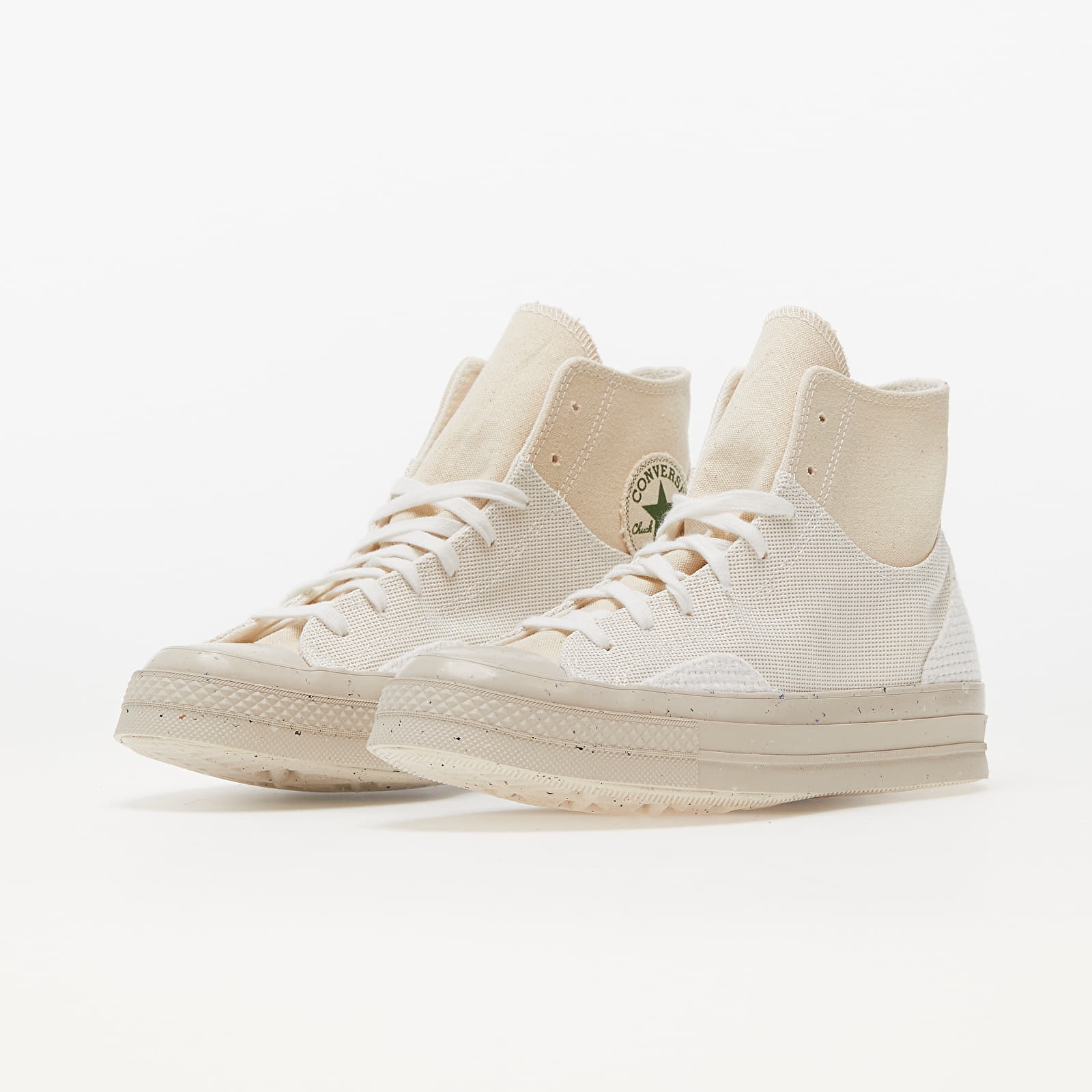 Converse Chuck 70 Recycled Canvas & Knit Natural/ Desert Sand/ Treeline ...