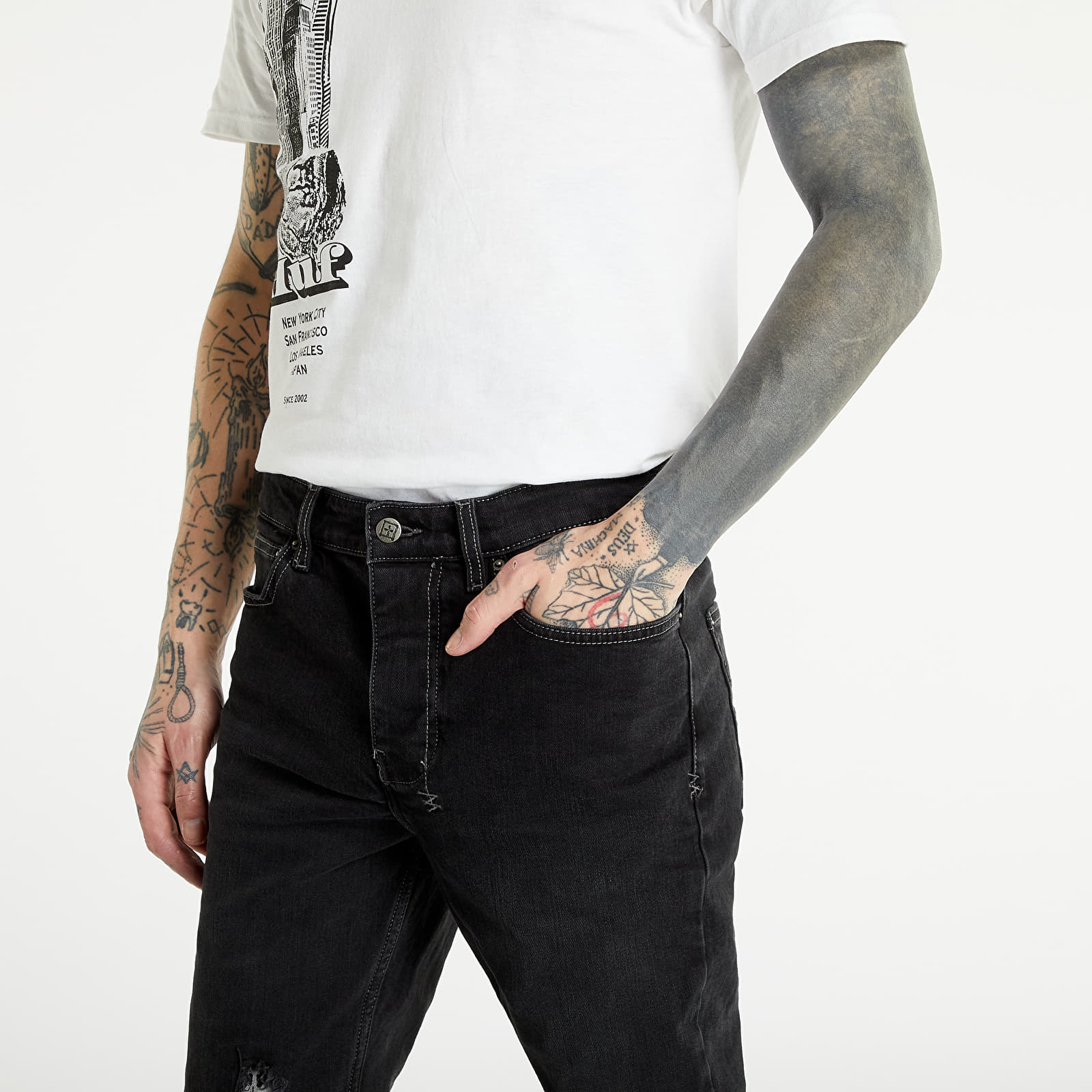 Kalhoty Ksubi Chitch Leopard Patch Krow Jeans Black (5000007234) | Footshop